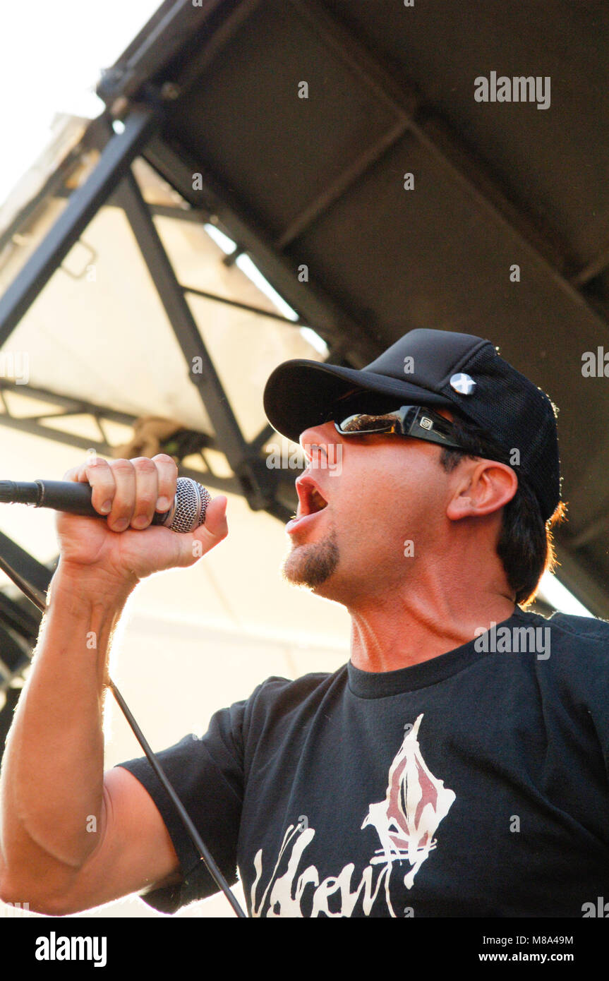 Jim Lindberg of Pennywise performs on stage during the Vans Warped Tour ...
