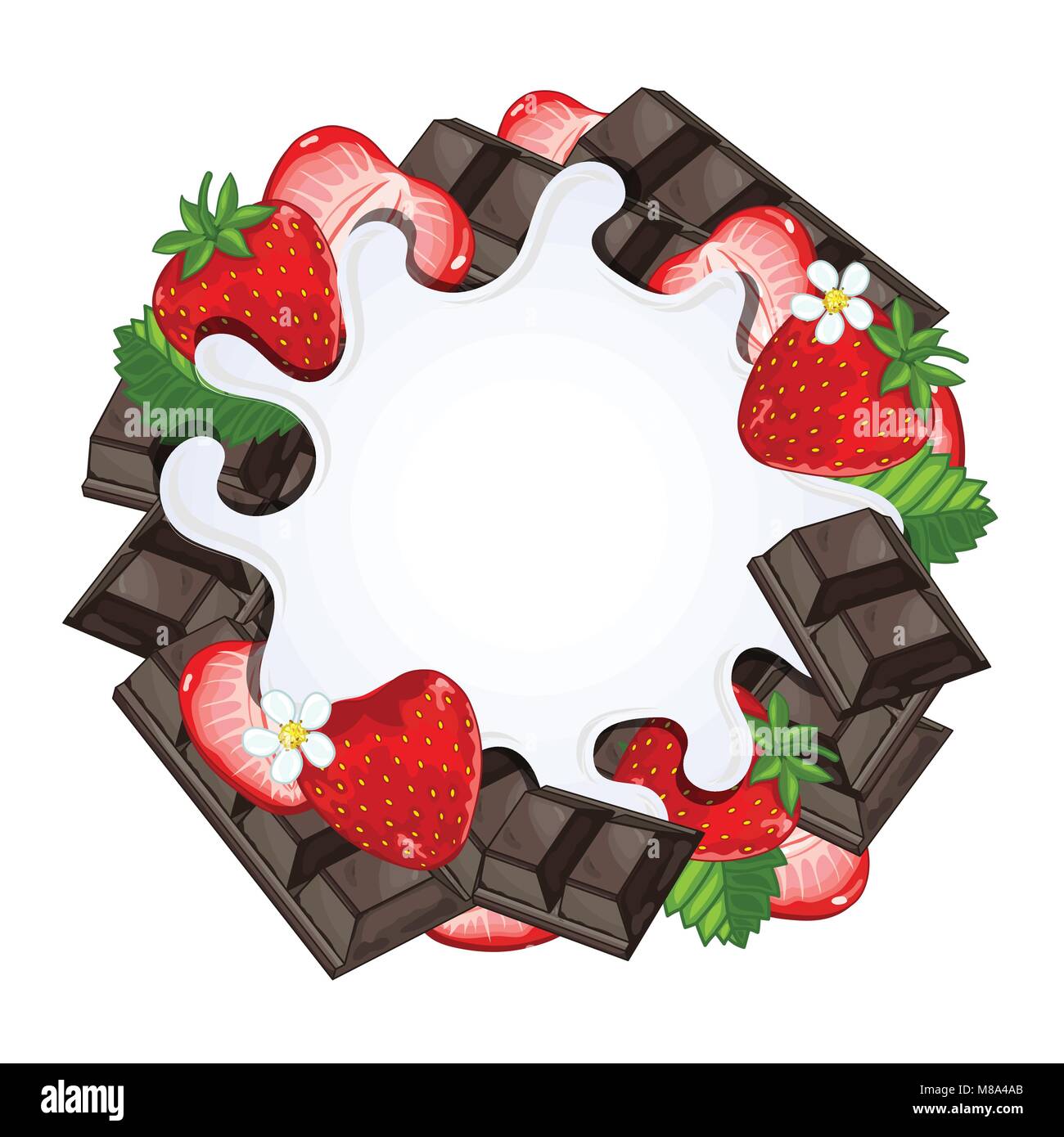 Strawberry yogurt packaging design Cut Out Stock Images & Pictures - Alamy