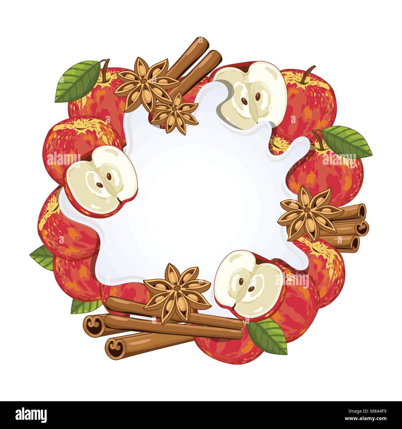 Apple cinnamon isolated on Stock Vector Images - Alamy