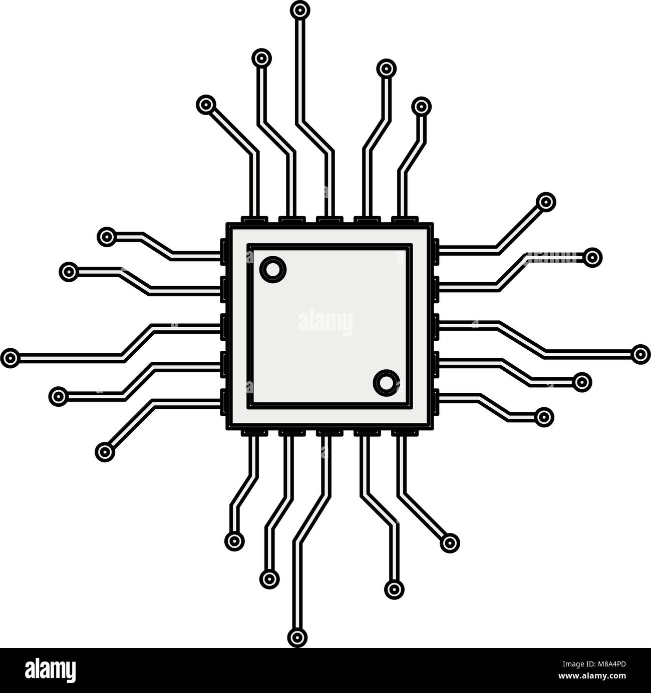 Microchip technology isolated vector illustration graphic design Stock ...