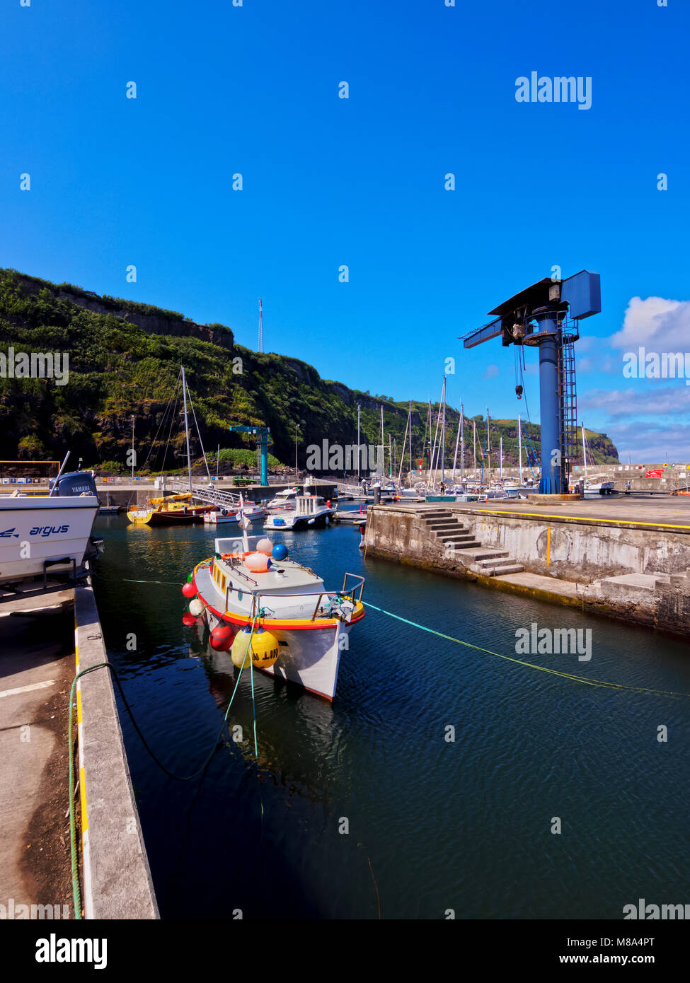 Port in Lajes das Flores, Flores Island, Azores, Portugal Stock Photo ...