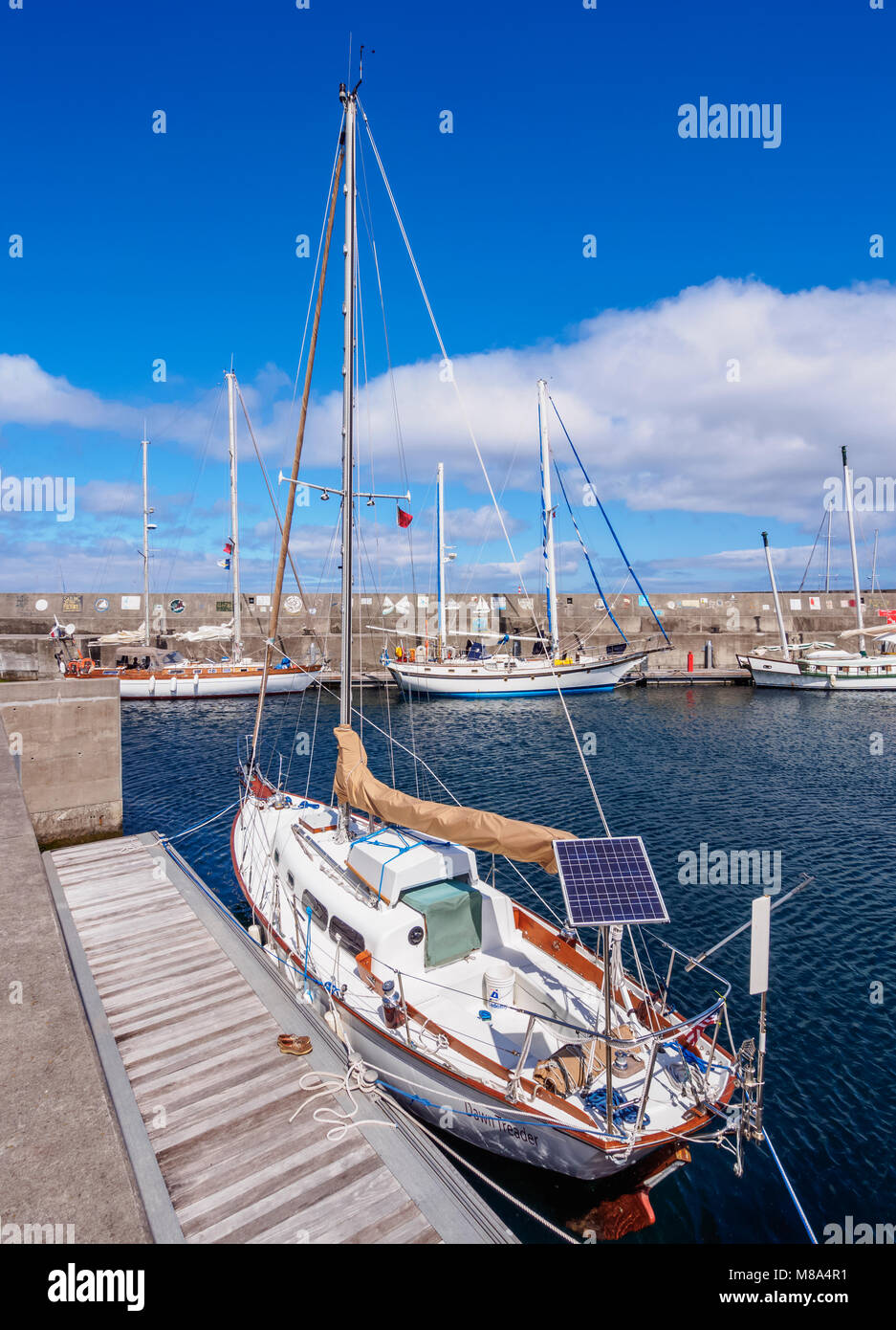 Port in Lajes das Flores, Flores Island, Azores, Portugal Stock Photo ...