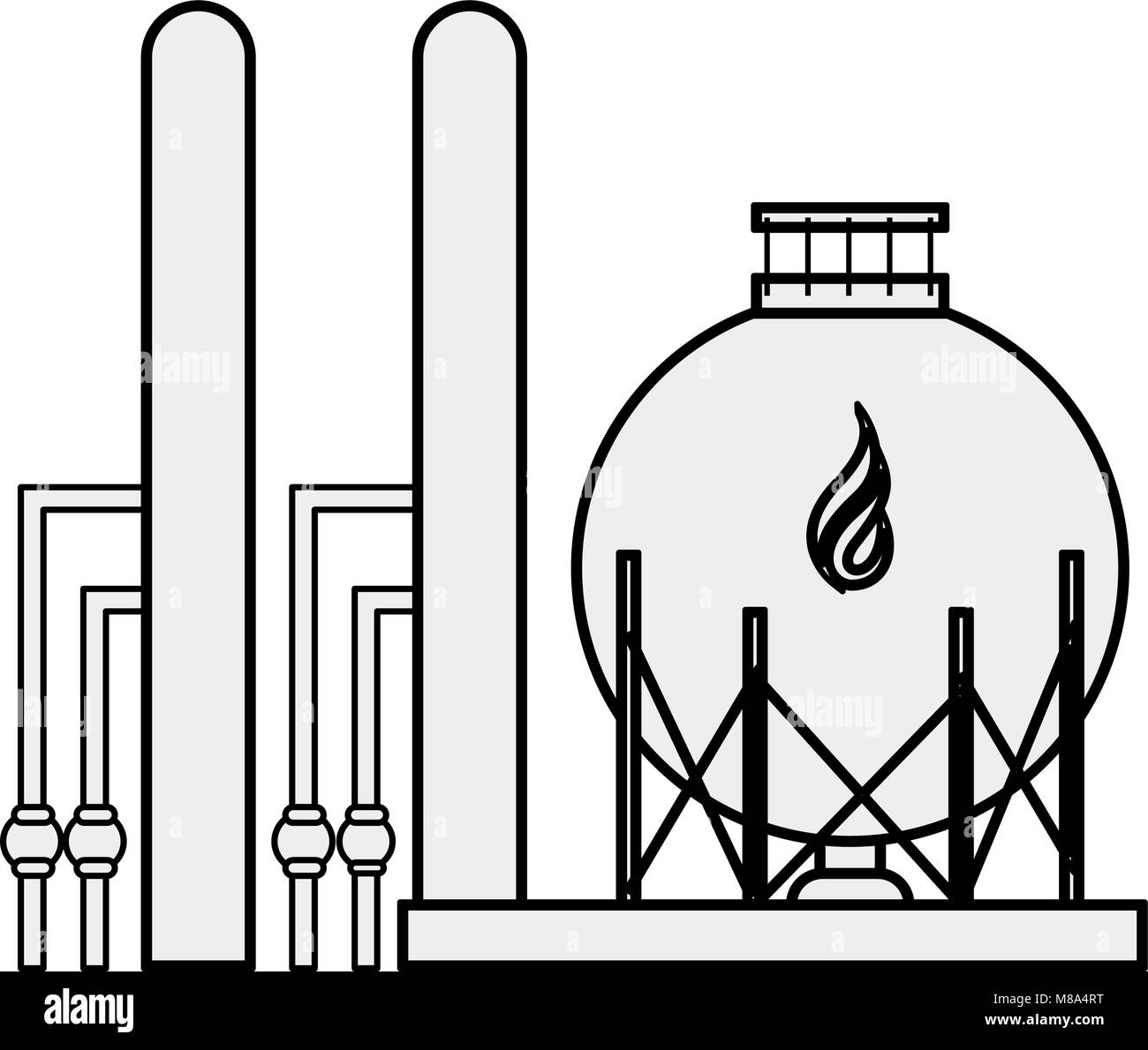 Natural gas factory vector illustration graphic design Stock Vector ...