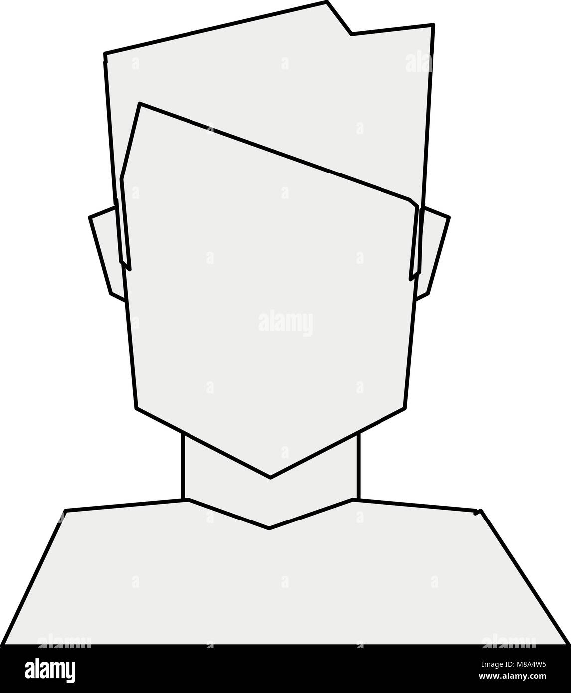 Man faceless profile vector illustration graphic design Stock Vector ...