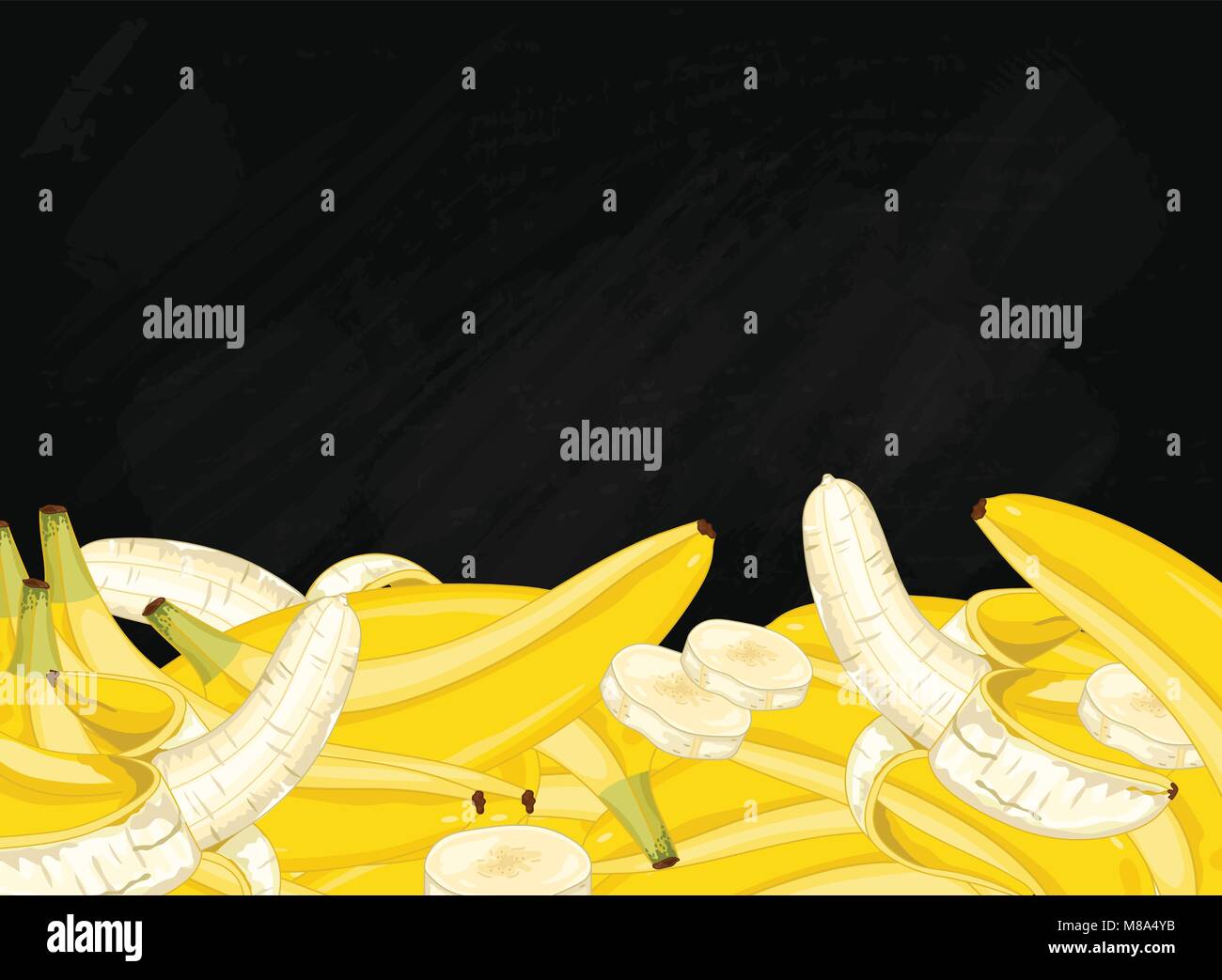 Banana Fruit Composition On Chalkboard Vector Stock Vector Image And Art