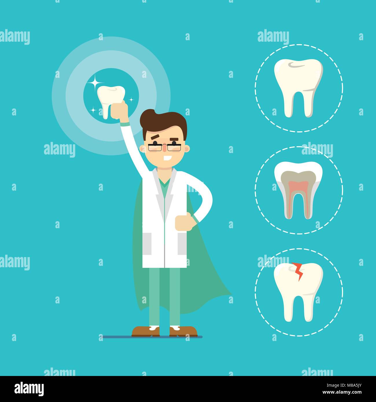 Dentist with tooth, vector illustration Stock Vector Image & Art - Alamy