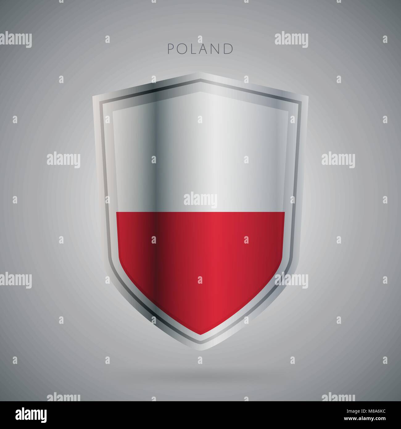 Europe flags series, vector. Poland. Modern icon Stock Vector Image ...
