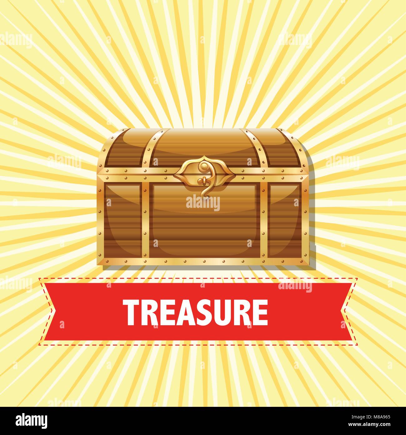 Treasure chest on yellow background illustration Stock Vector Image ...