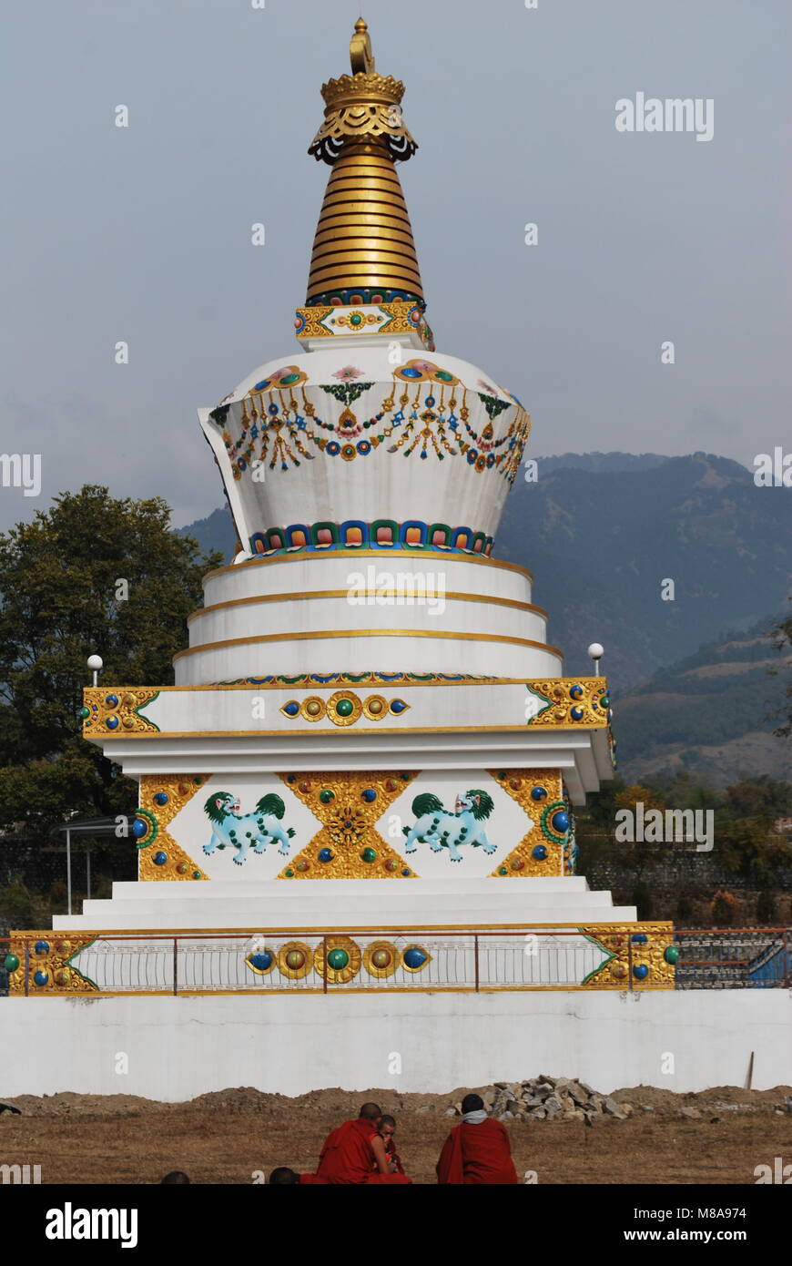 Stupa inside Chokling Monastery Stock Photo - Alamy