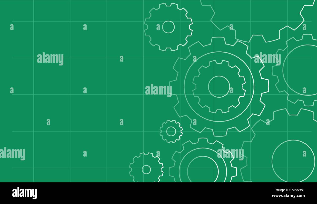 Background design with gears on green illustration Stock Vector Image ...