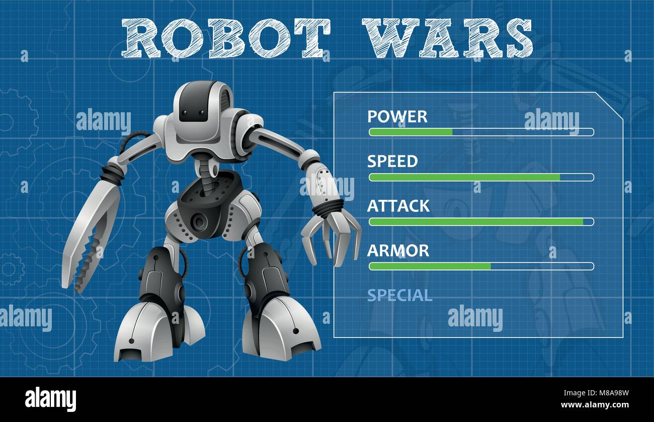 Robot design with special features board illustration Stock Vector ...
