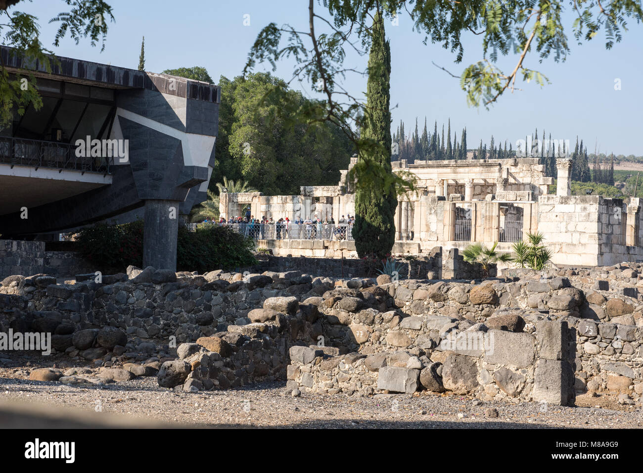 Israel, Sea of Galilee, the ruins and excavations at Capernaum Stock ...