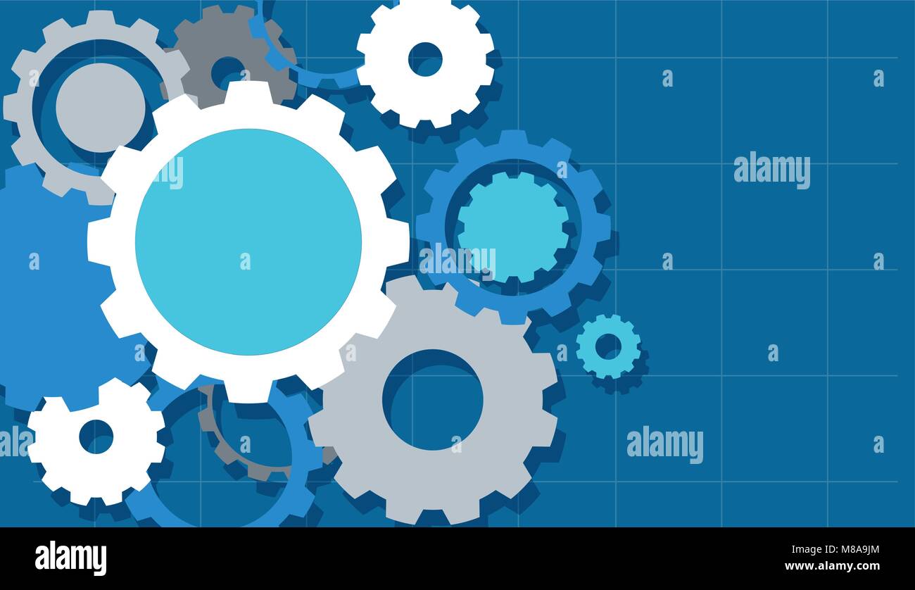 Background design with blue gears illustration Stock Vector Image & Art ...