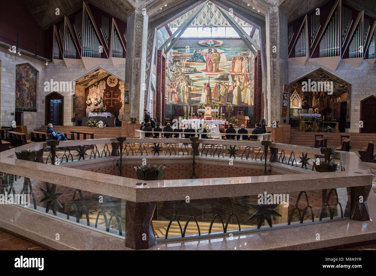 Israel, Nazareth, interior of the Basilica of the Annunciation, the ...