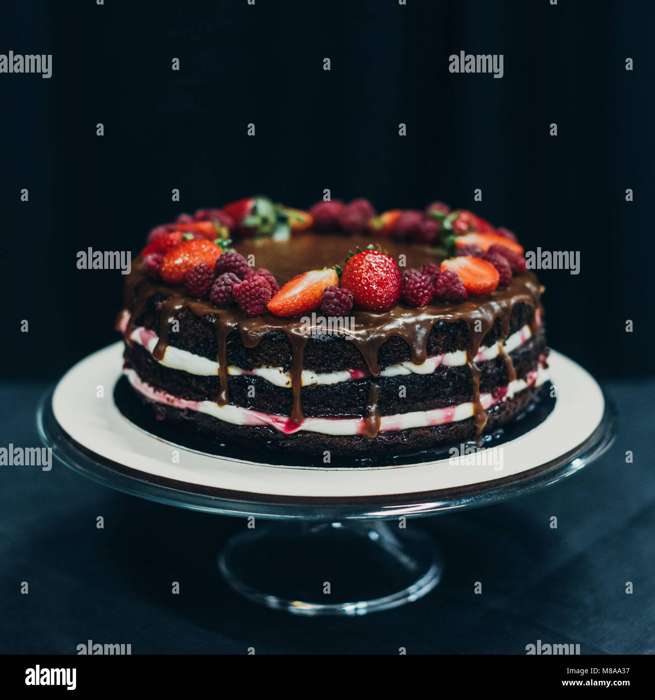 Chocolate creamy cake Stock Photo - Alamy