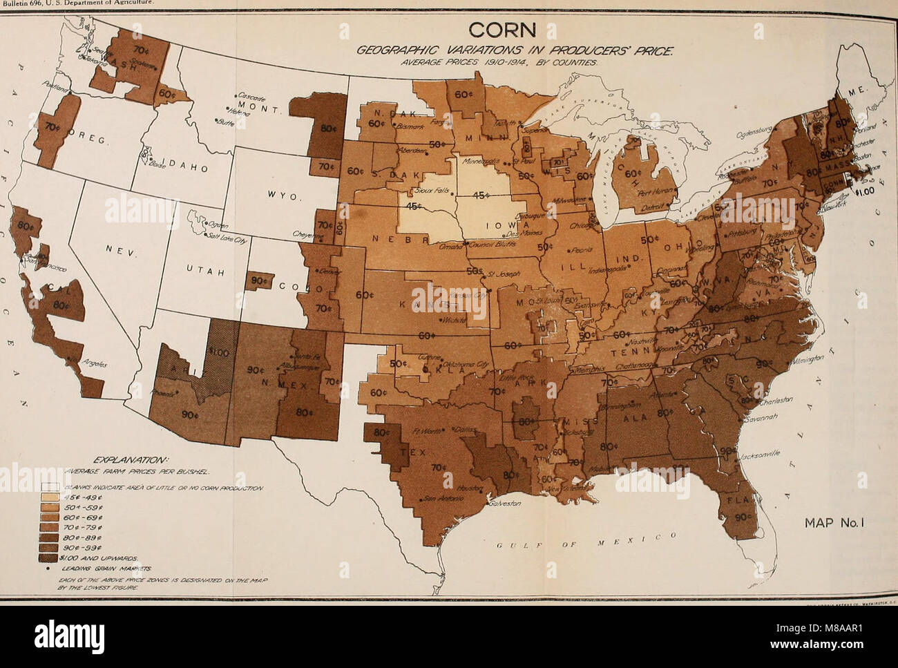 Geographical phases of farm prices - corn (1918) (14784865105 Stock ...