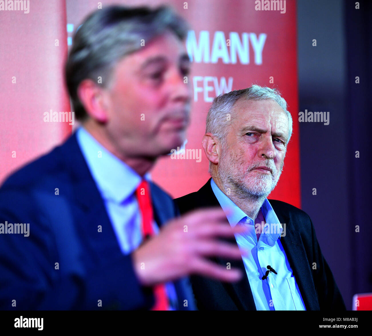 Labour leader Jeremy Corbyn and Richard Leonard speak at a campaign ...