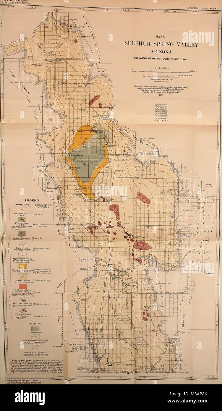 Geology and water resources of Sulphur Spring Valley, Arizona (1913 ...