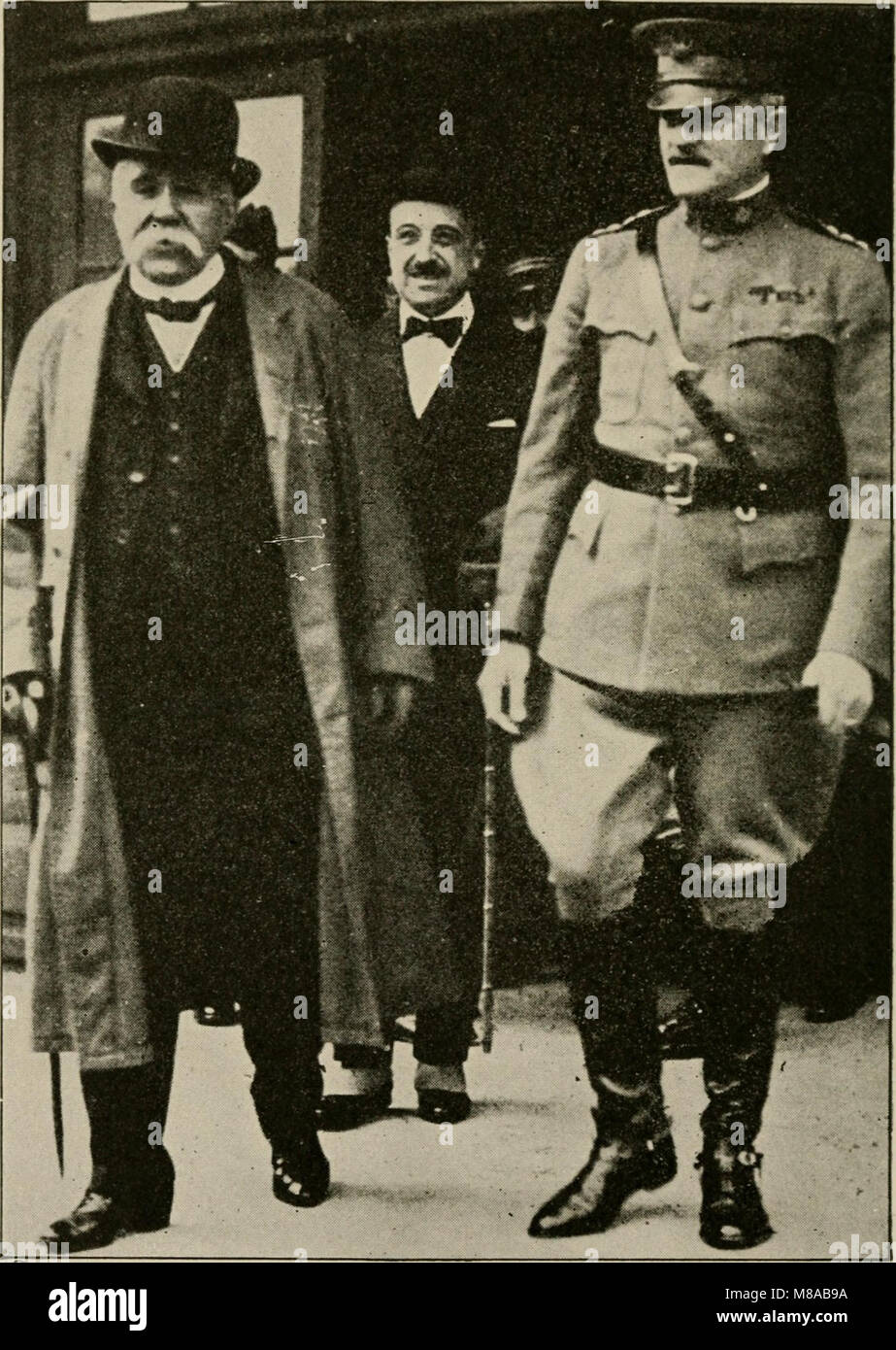 Georges Clemenceau and John J. Pershing Leaving a Railway Station in ...