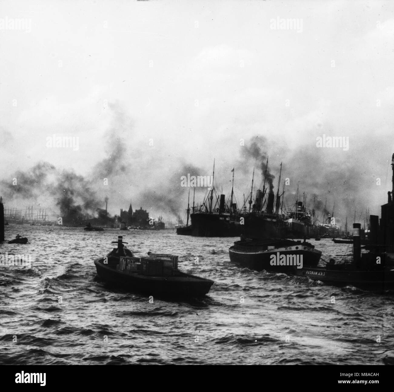 Busy Harbor Scene, Hamburg, Germany, 1910 Stock Photo - Alamy