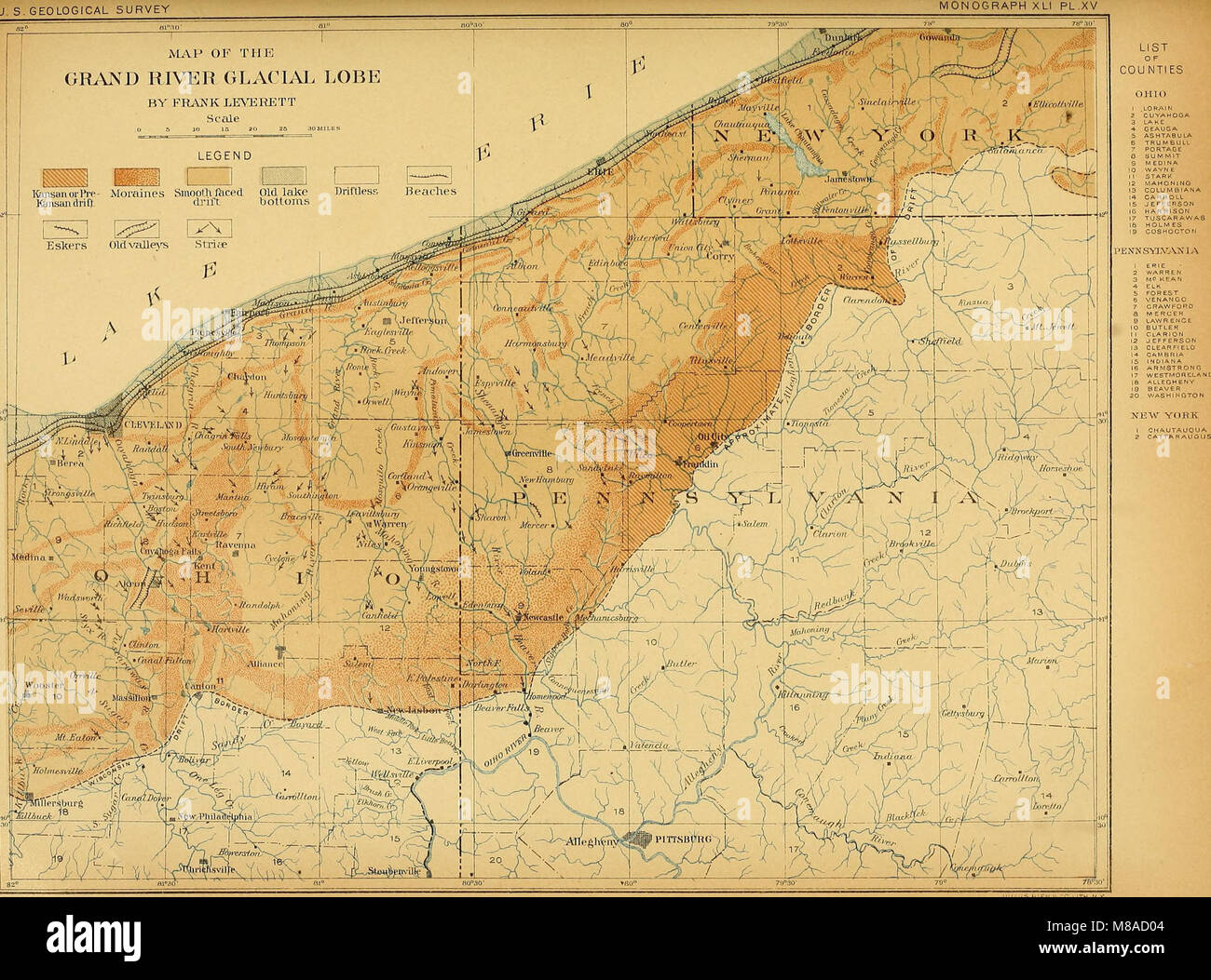 This 1902 geological study explores glacial formations and drainage ...