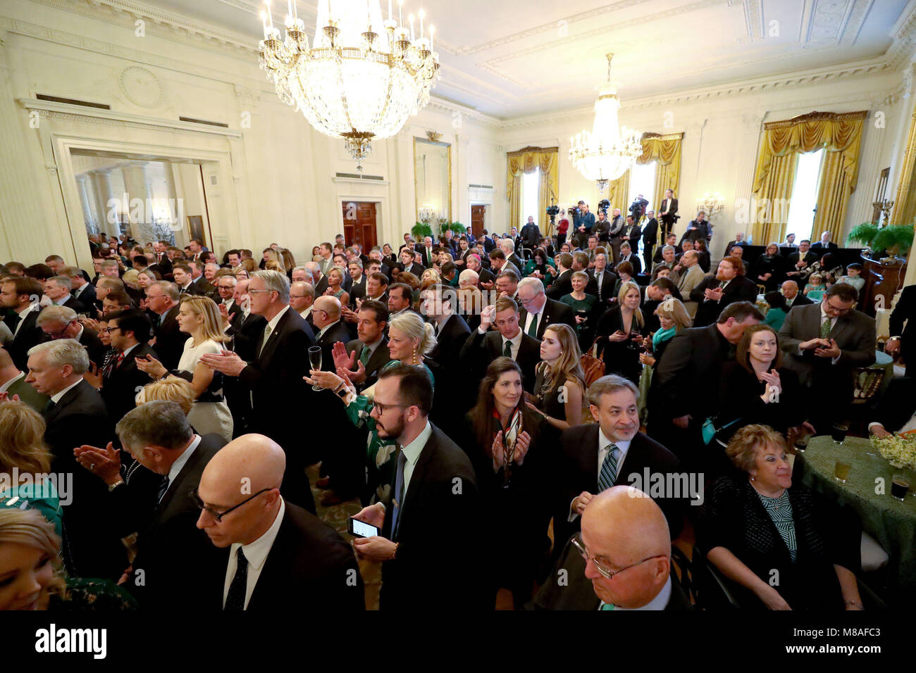 Guests gather for the annual shamrock presentation ceremony at the ...