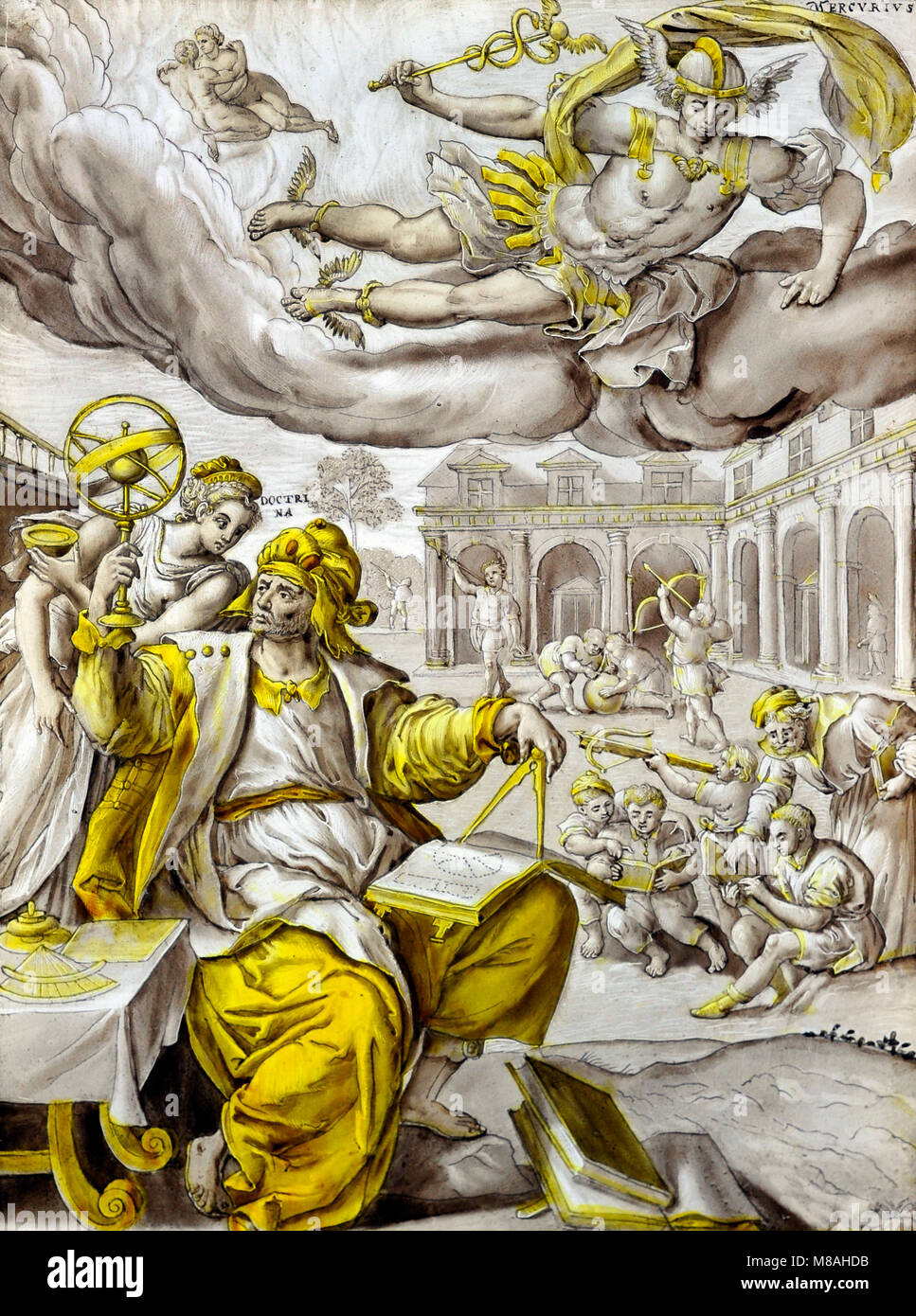 Allegory of Mercury and Childhood from a Cycle of Planets and Age of ...