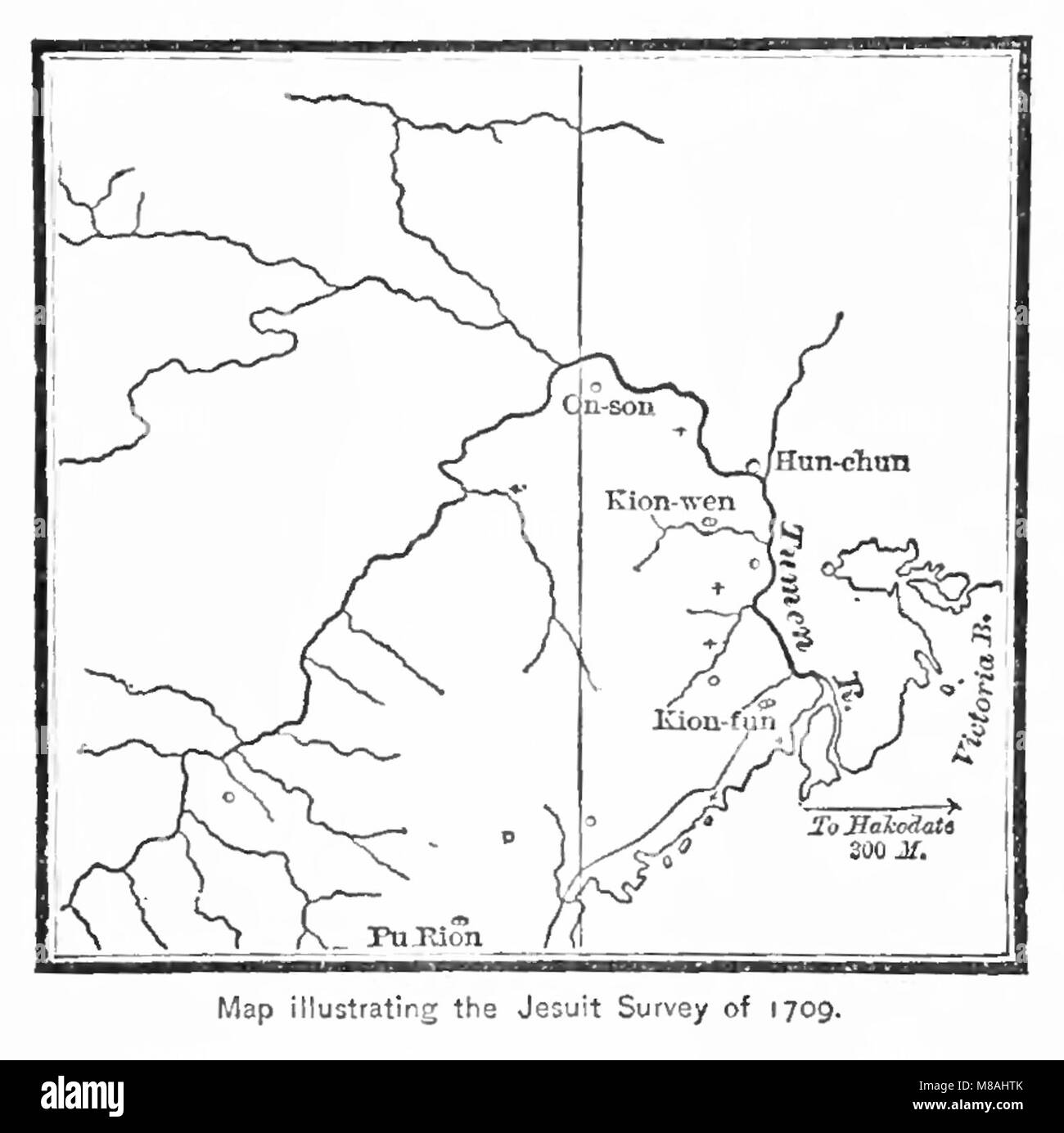This map from 1897 illustrates the Jesuit survey of 1709, providing a ...