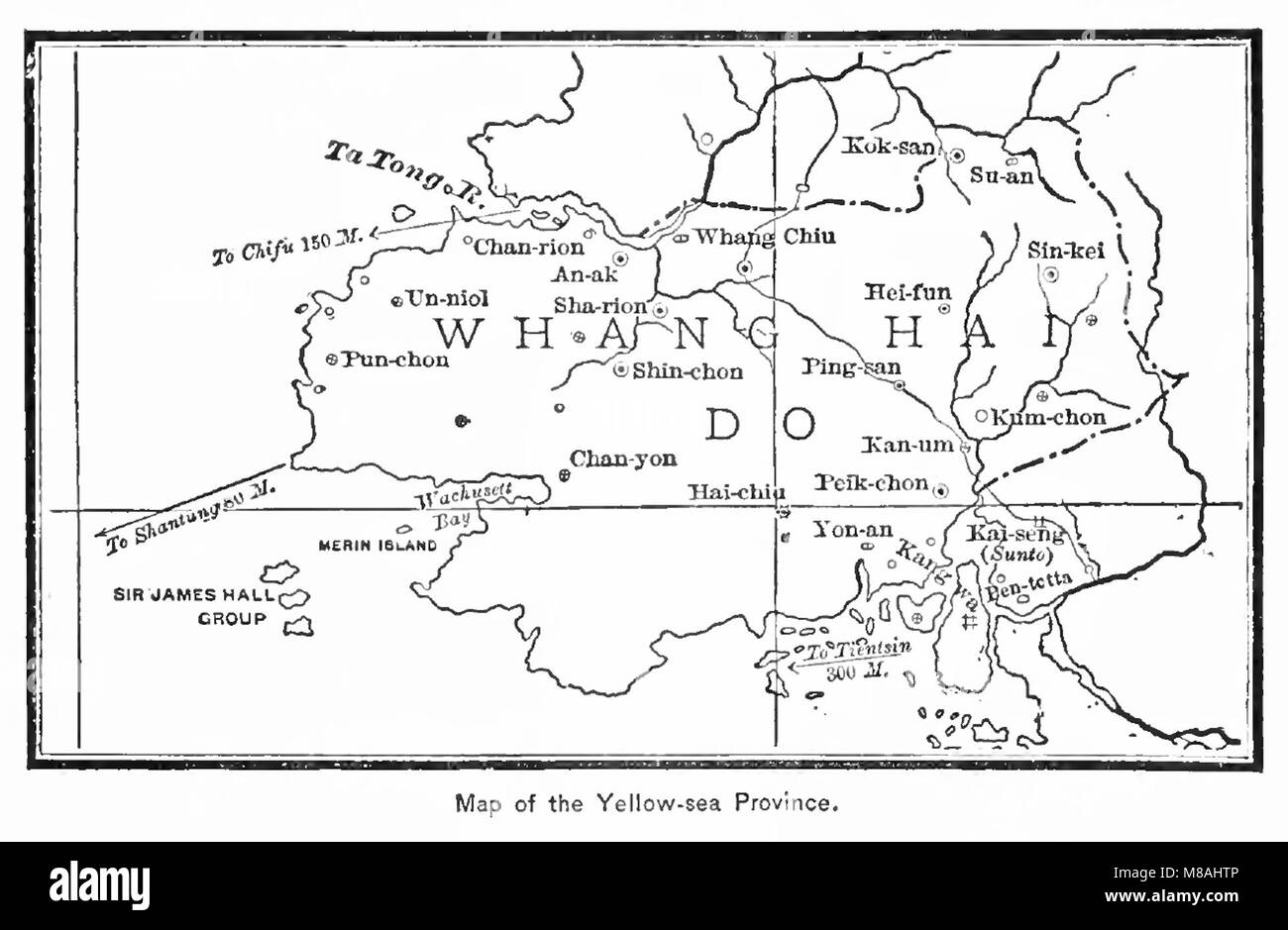 The 1897 map of the Yellow-sea Province offers a detailed ...