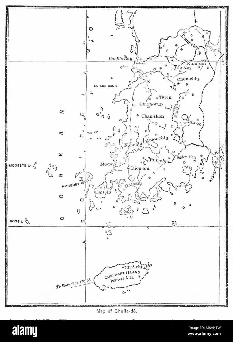 This 1897 map of Chulla-do, created by Griffis, offers a detailed ...