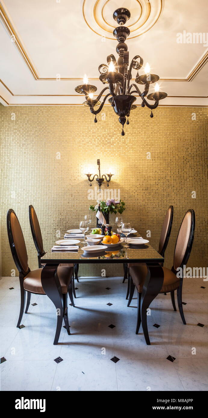 table setting awaits the guests Stock Photo - Alamy