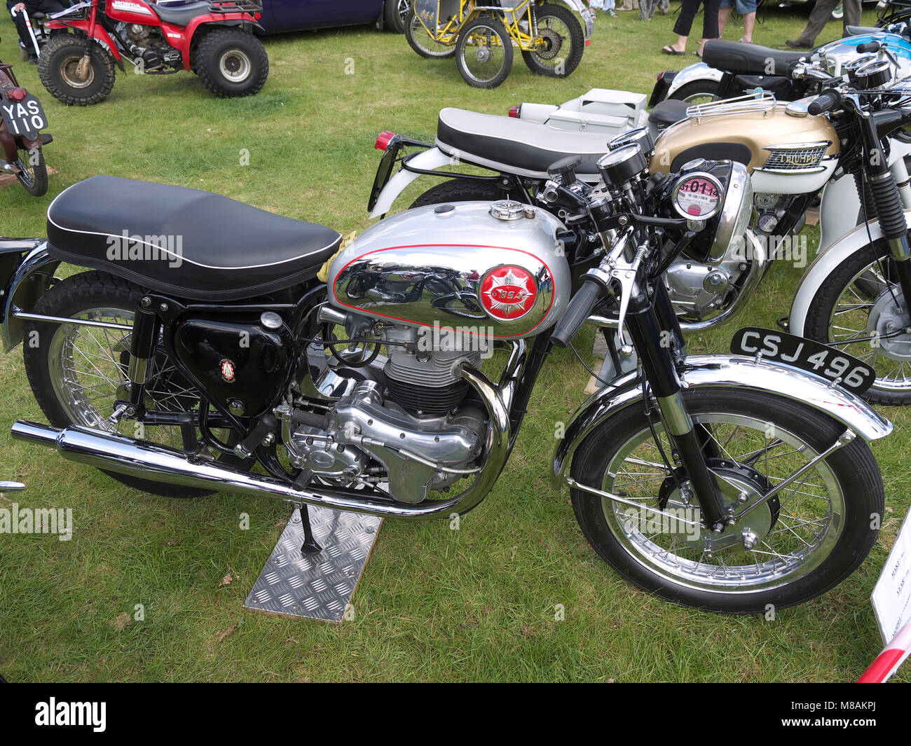 Classic BSA motorbike at Stradsett rally, Norfolk Stock Photo - Alamy