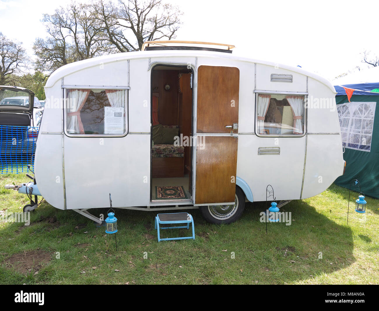 Vintage Sable caravan on display at Stradsett rally, Norfolk Stock ...