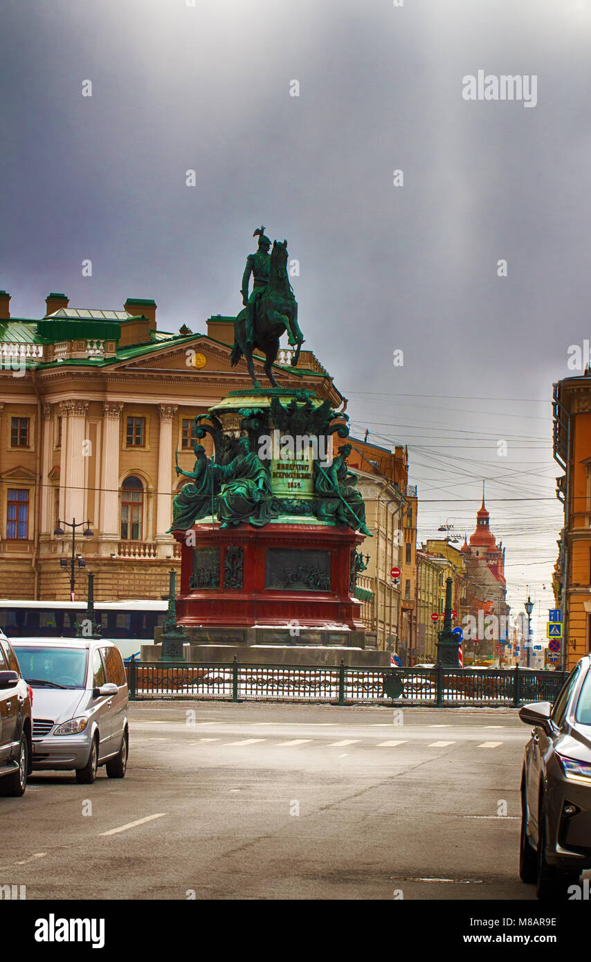 The Monument To Nicholas 1. Russian emperor. Russia, Saint-Petersburg ...