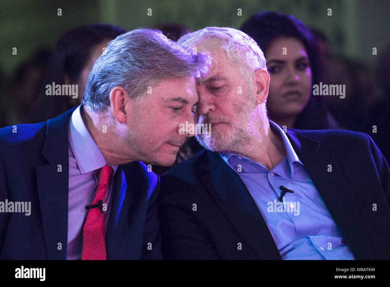 Labour leader Jeremy Corbyn and Richard Leonard speak at a campaign ...