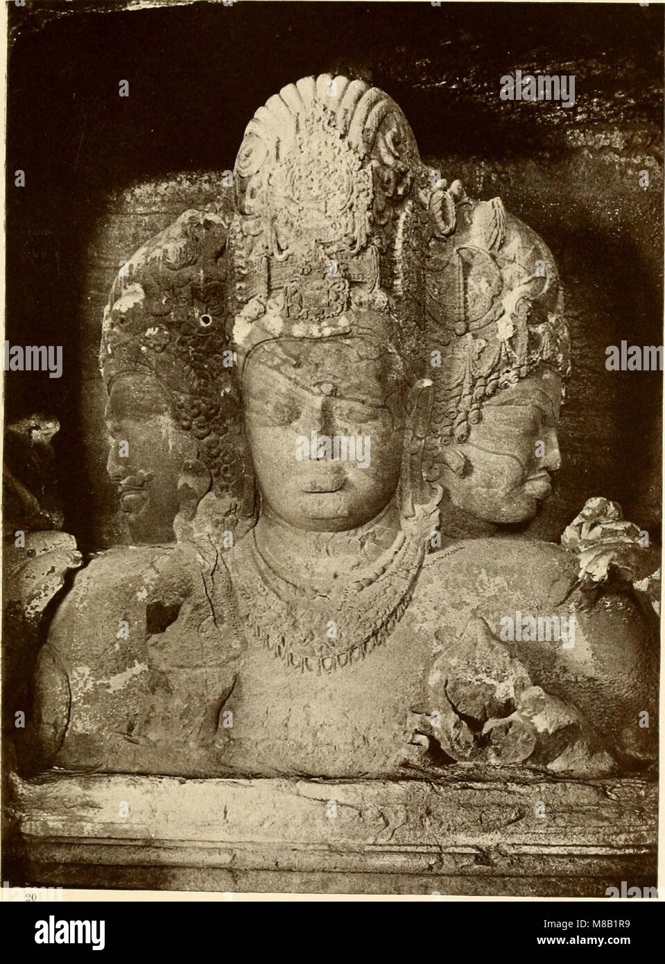 The 1913 work on the Hindu Trinity at the Elephanta Caves in India ...