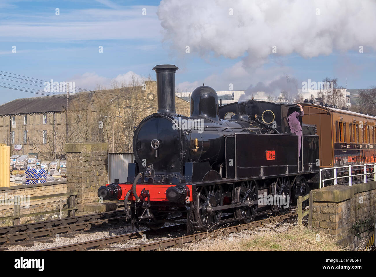 Small Tank Engine pulls out the Frieght on the Worth Valley Railway ...