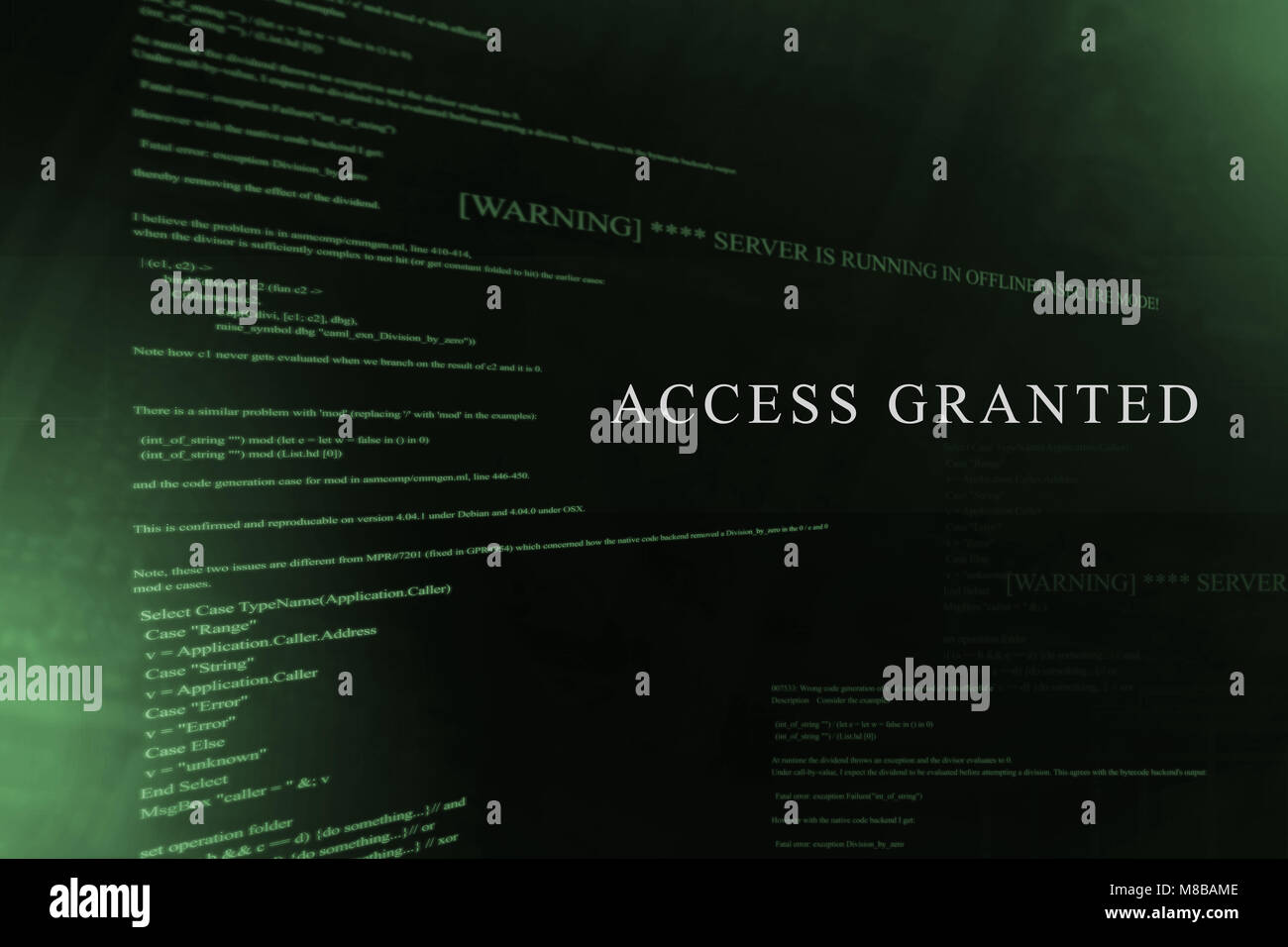 Access Granted screen and display Stock Photo - Alamy