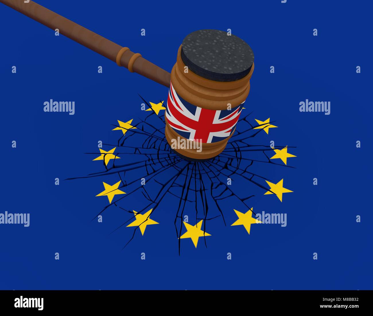 Out of EU, EU flag Stock Photo - Alamy
