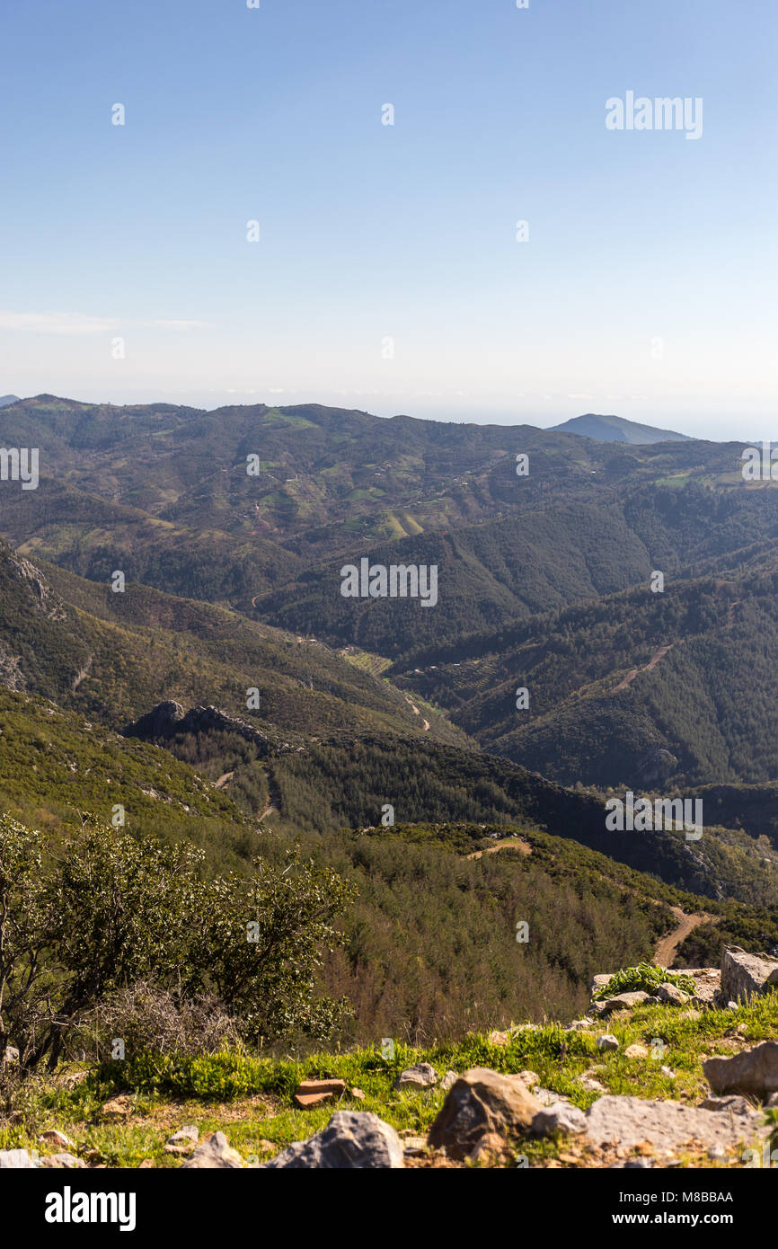 Vertical mountain landscape with negative space in Lamos Stock Photo ...