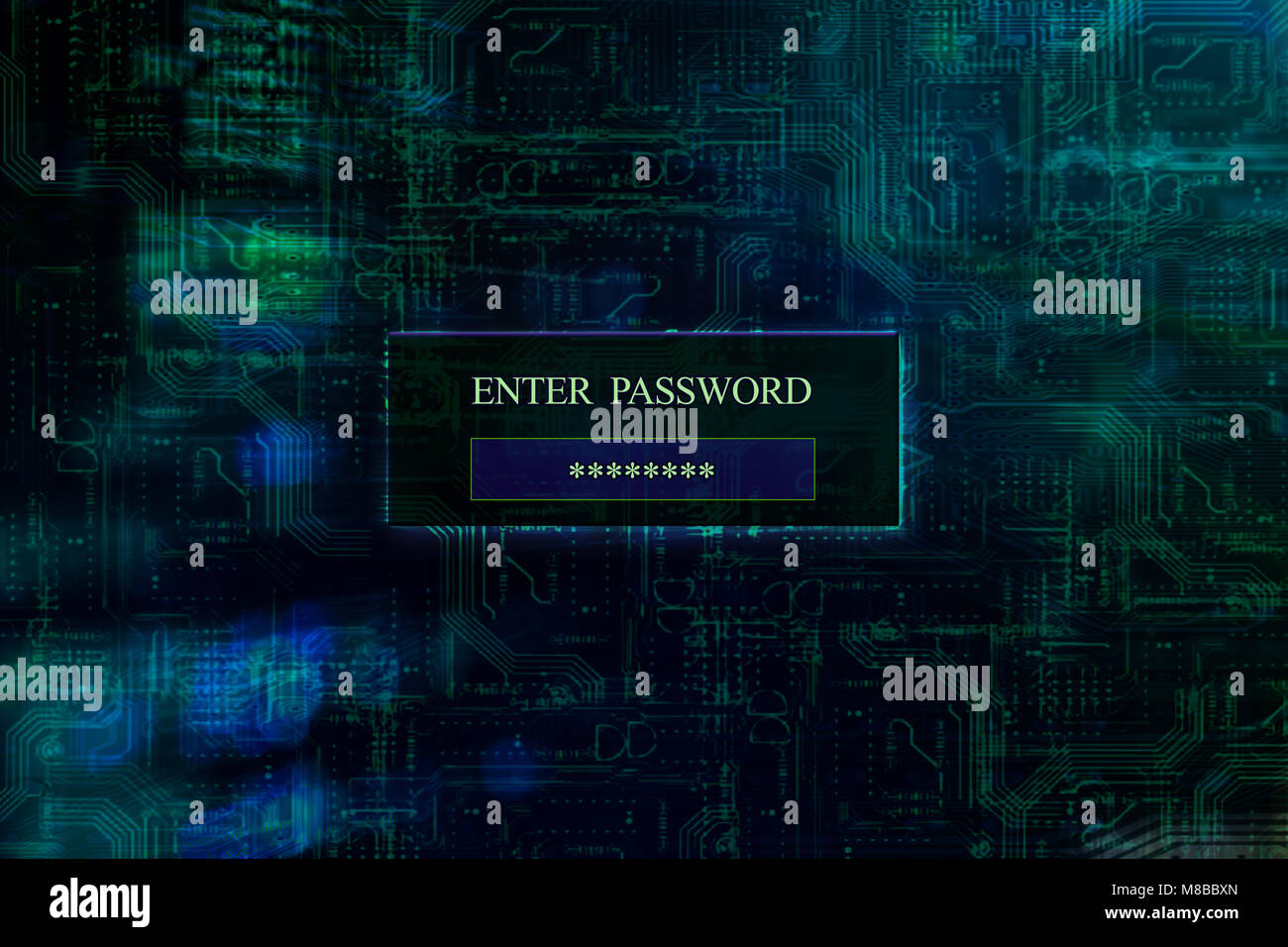 Enter your safe password on digital screen Stock Photo - Alamy