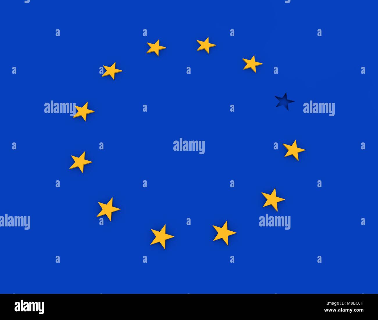 Out of EU, EU flag Stock Photo - Alamy