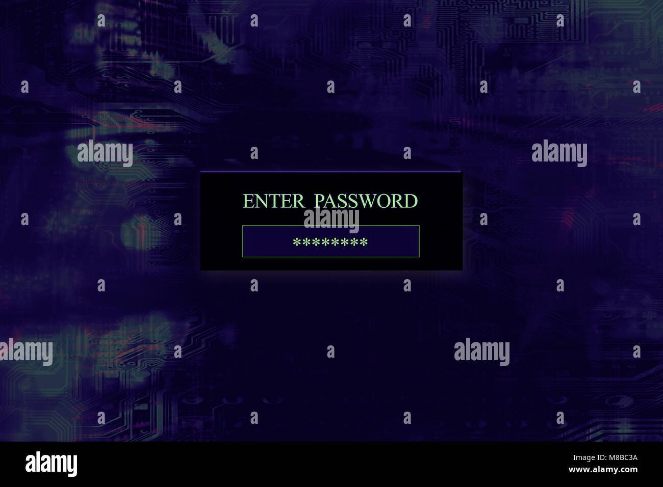 Enter your safe password on digital screen Stock Photo - Alamy