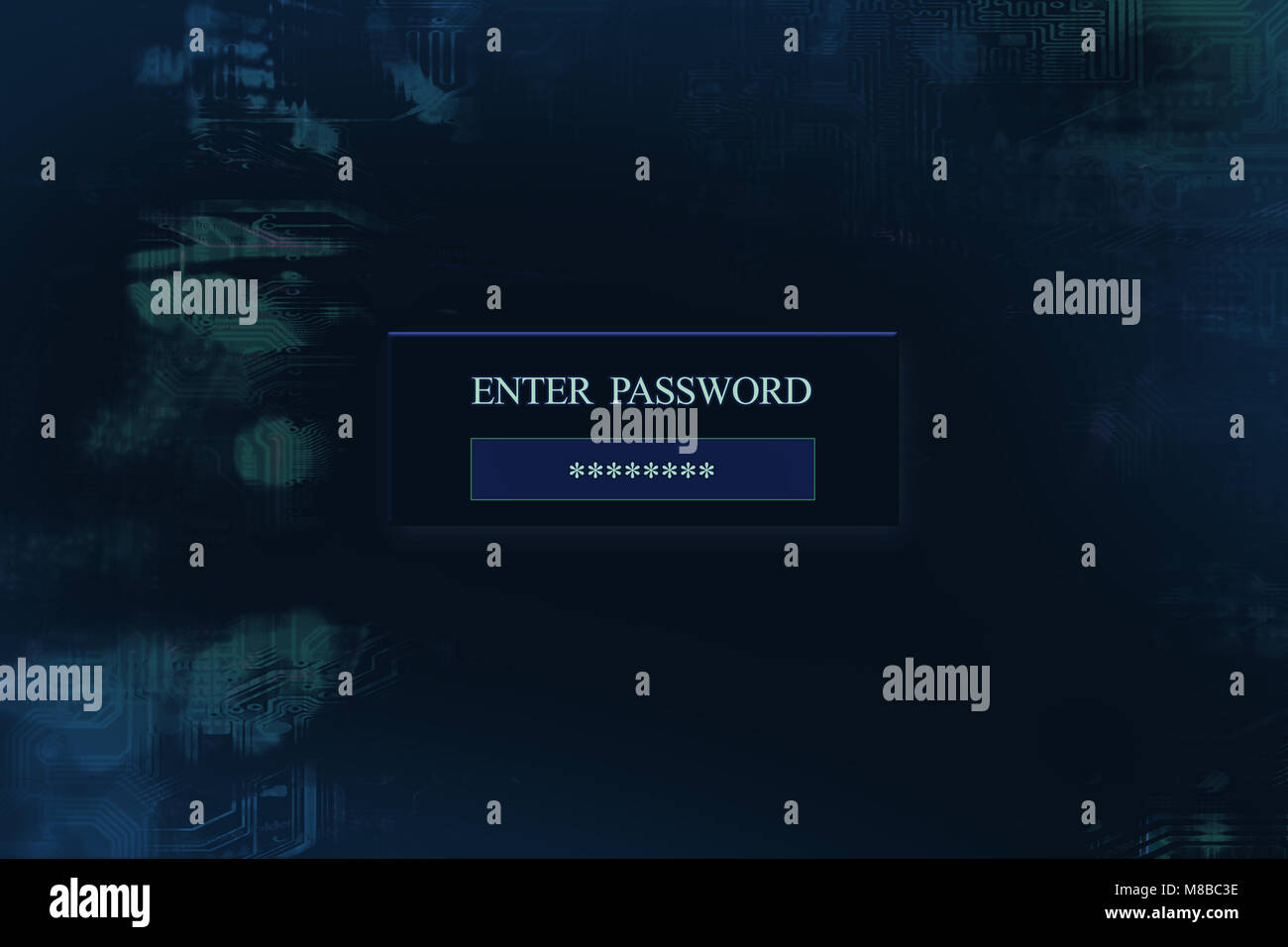 Enter your safe password on digital screen Stock Photo - Alamy