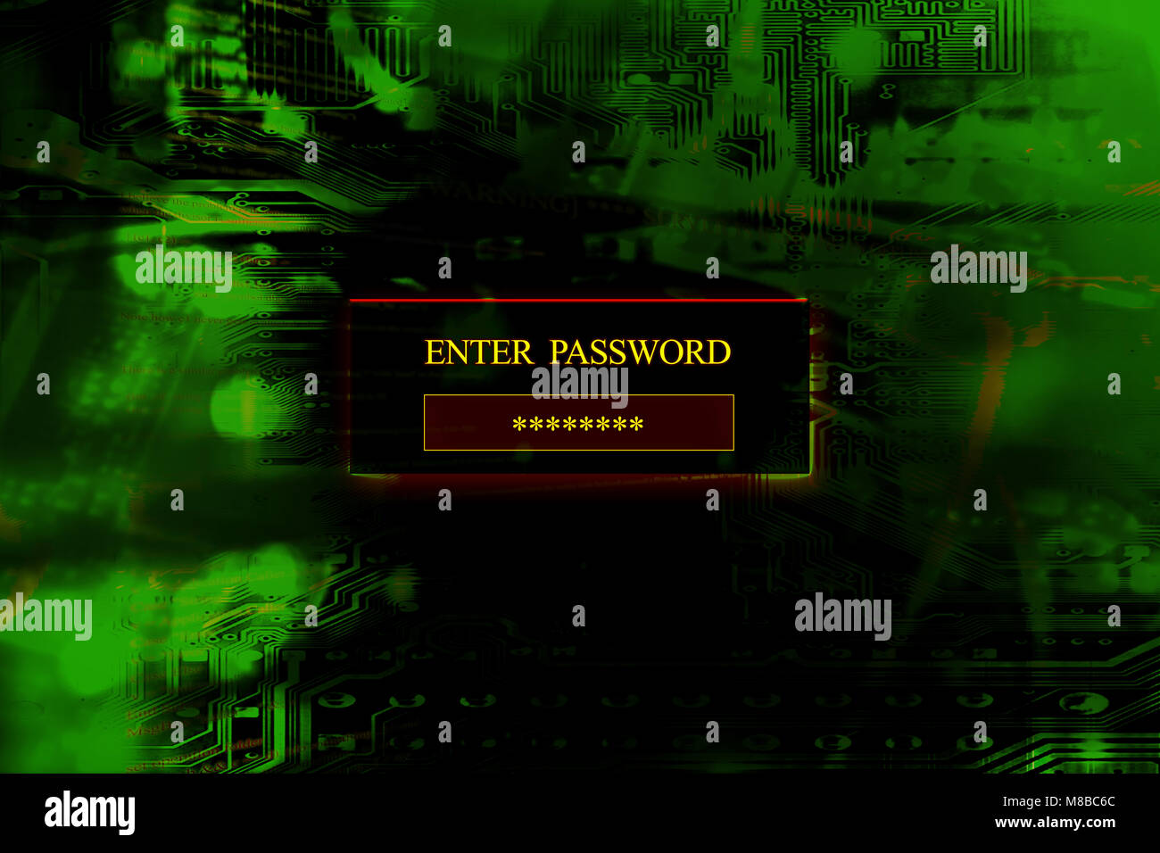 Enter your safe password on digital screen Stock Photo - Alamy