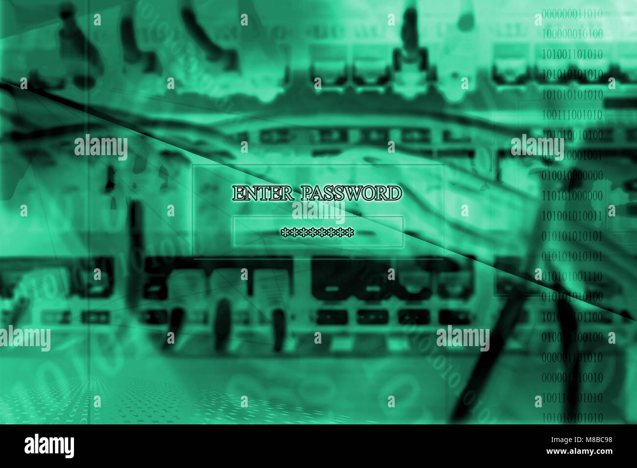 Enter your safe password on digital screen Stock Photo - Alamy