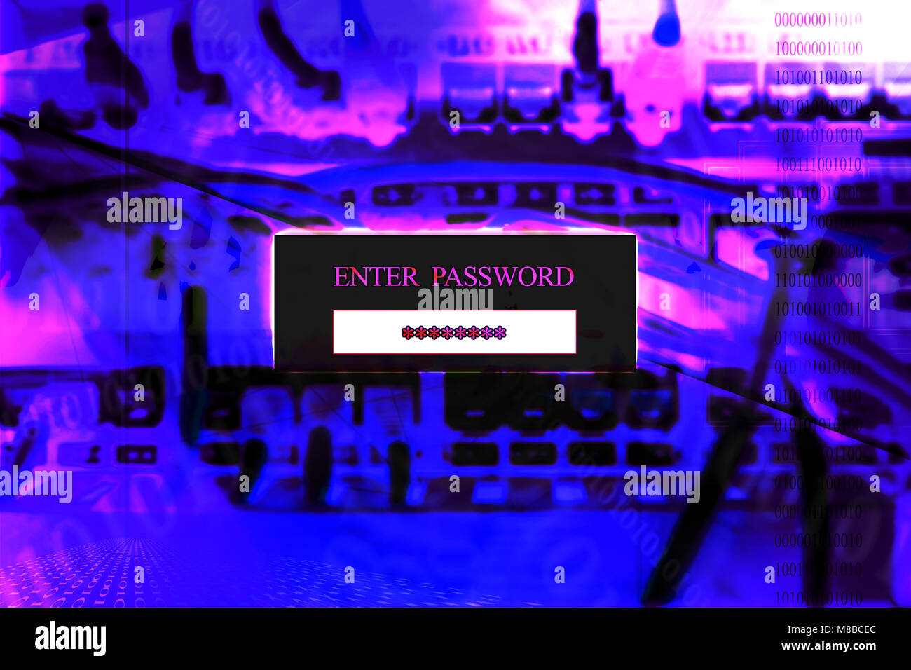 Enter your safe password on digital screen Stock Photo - Alamy