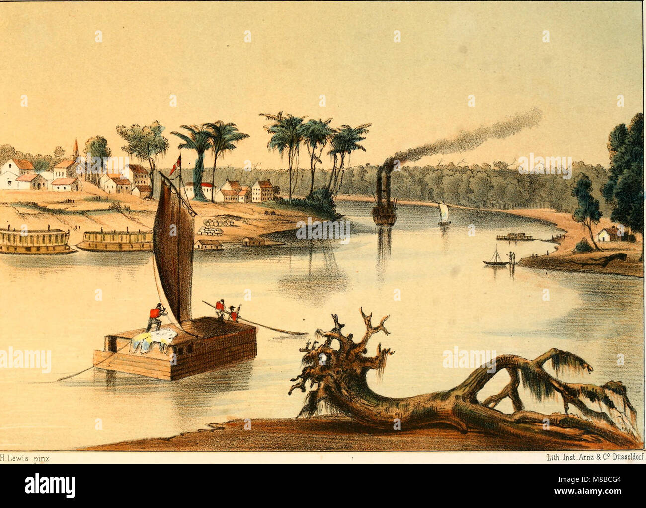 This 1857 work, 'Das illustrirte Mississippithal', features 80 detailed ...