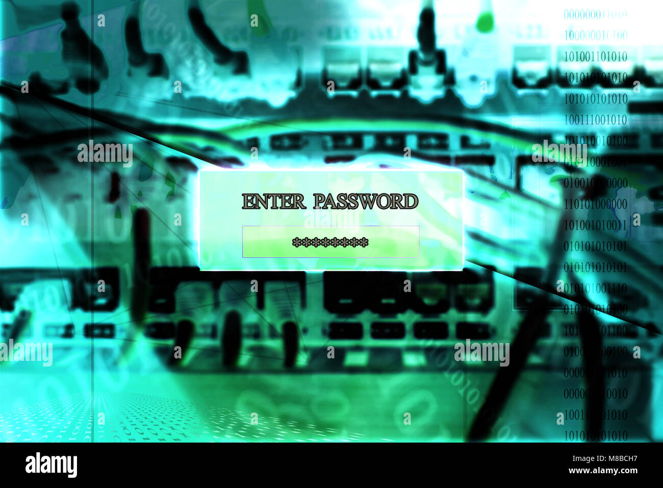 Enter your safe password on digital screen Stock Photo - Alamy