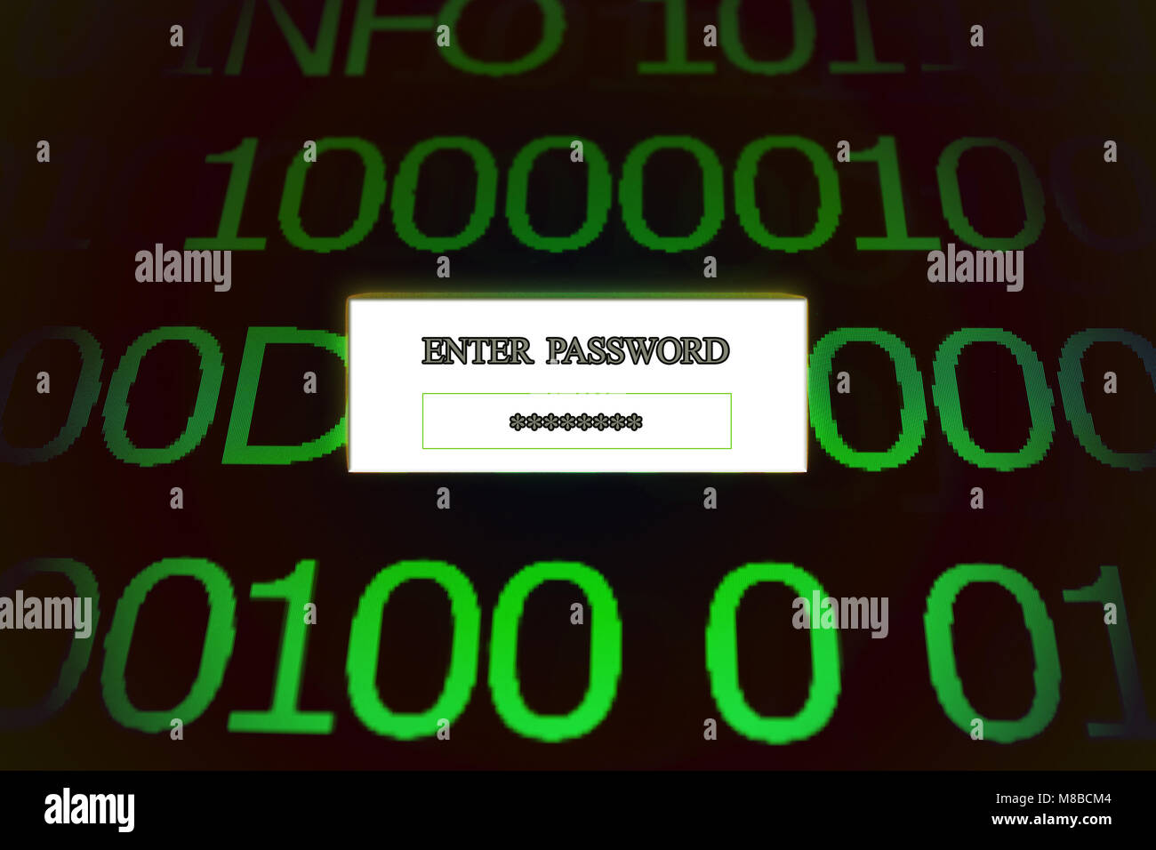 Enter your safe password on digital screen Stock Photo - Alamy